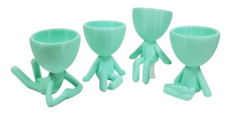 Kit 4 Vasos Decor BOB Robert Plant Para Suculentas e Cactos Verde ...