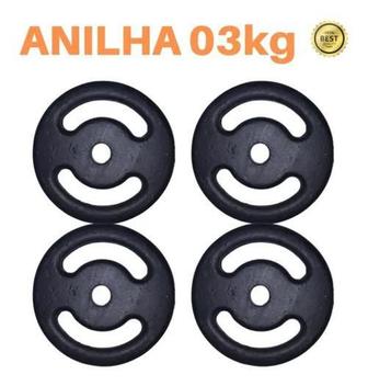 Kit 4 X Anilhas Super Premium De 3Kg Ferro Pintada - Anilhas&Cia ...