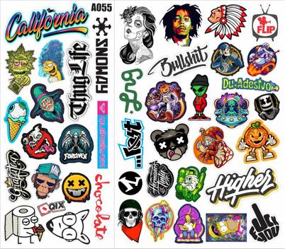 Kit 43 Adesivos Para Skate Notebook Mala Marca Skateboarding - Du ...