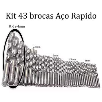 Kit 43 Brocas Para Aço Rápido 1 A 8 Mm Multiuso Mtx - Broca - Magazine ...