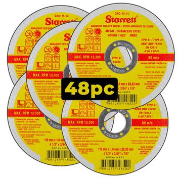 Kit 48 Discos De Corte Metal 4.1/2 X22,2mm Starret Cor Amarelo ...