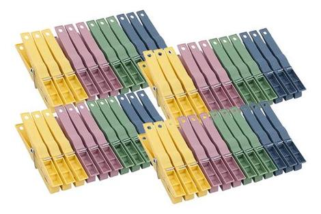 Kit 48 Pregador De Roupas Prendedor Plástico Sanremo - Prendedor de ...