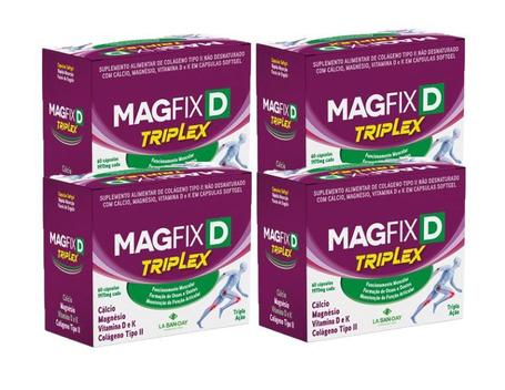 Kit 4x Magfix Triplex 1970Mg Com 60 Cápsulas - La San Day - Kit de ...