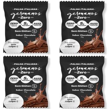 Kit 4x Palha Italiana Chocolate Zero Açúcar 30g 5g Whey Protein ...