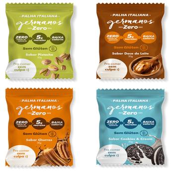 Kit 4x Palha Italiana Zero Açúcar 30g 5g Whey Protein Germanos - Bebida ...
