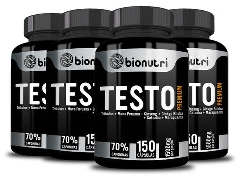 Kit 4x Testo Premium 150 Cápsulas Cada Pote - Bionutri - Força e ...