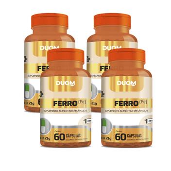 Kit 4x Unidades Frascos Ferro FE Suplemento Alimentar Natural Vitamina ...