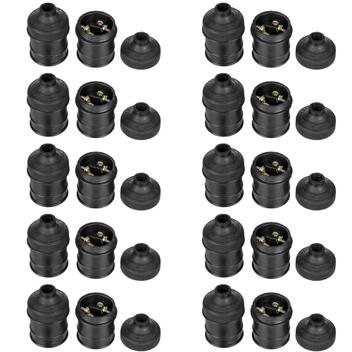 Kit 5 10 20 50 100 Peças Soquete Sem Chave Contato 110v/220v Preto Para ...