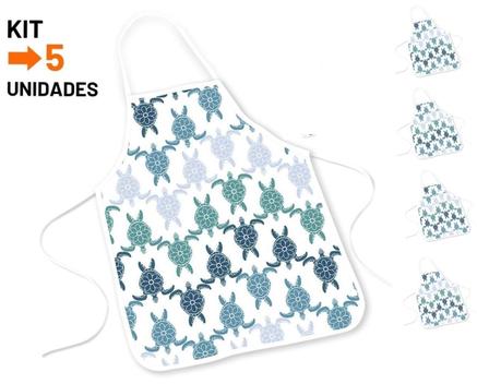 Kit 5 Aventais PVC Estampa Tartaruga - Proteção e Estilo - Compre Já ...