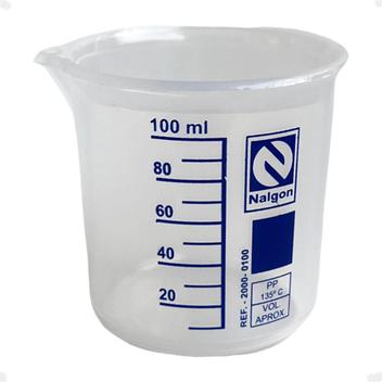 Kit 5 Béquer Becker Plástico 100ml Forma Baixa Autoclavável - Nalgon ...
