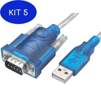 Kit 5 Cabo Conversor USB P/ serial DB9 80CM RS232 - Lotus - Cabo para ...