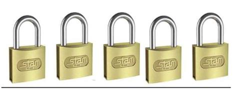 Kit 5 Cadeados 40mm Stam Duas chaves Segredos Iguais - Cadeados ...