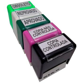 Kit 5 carimbos automáticos-obsoleto-aprovado-reprovado-copia controlada ...