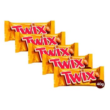 Kit 5 Chocolate Twix Original 40g - Chocolate / Barra de Chocolate ...