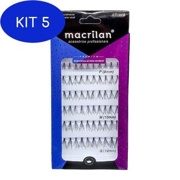 Kit 5 Cílios Postiços Em Tufos Com Mini Nó Macrilan Ct100B - Cílios ...