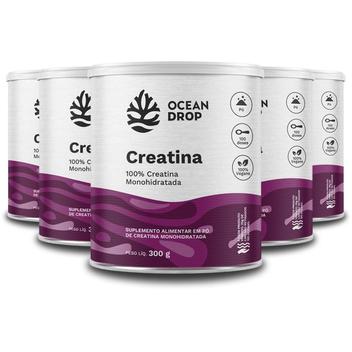 Kit 5 Creatina Monohidratada Ocean Drop Vegana 300G - Creatina ...