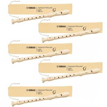 Kit 5 Flautas Doce Yamaha YRS23G Germânica - Flauta Doce - Magazine Luiza