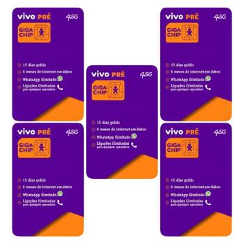 Kit 5 Giga Chip Vivo Pré Pago Combo Barato - Chip de Celular - Magazine ...