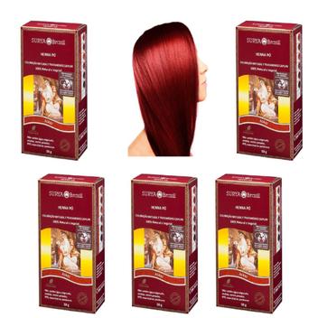 Kit 5 Henna em Pó Acaju 50g Surya Brasil Cobre Fios Brancos - Henna ...