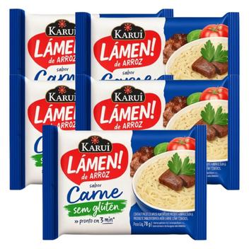 Kit 5 Lámen De Arroz Sem Glúten Karui Sabor Carne 78g - Macarrão Instantâneo / Miojo / Lámen ...