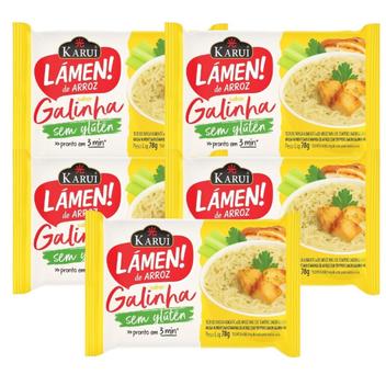Kit 5 Lámen De Arroz Sem Glúten Karui Sabor Galinha 78G - Macarrão Instantâneo / Miojo / Lámen ...