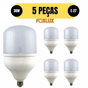 Kit 5 lampada 30w 6500k bivolt e27 alta potencia foxlux - FOXLUX LED ...