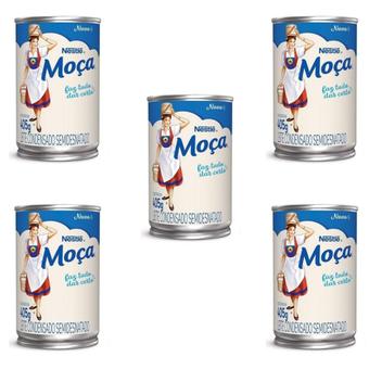 Kit 5 Leite Condensado Moça Semi-Desnatado Nestlé 405G - Nestle - Leite ...