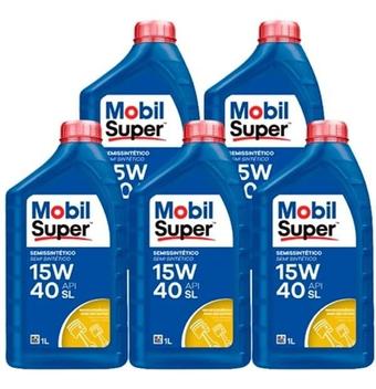Kit 5 Litros De Óleo 15w40 Semi Sintético Mobil Api Sl - Lubrificantes ...