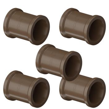 Kit 5 Luva Soldável Com Lisa Roscável PVC Marrom Canos Tubos Água Fria ...