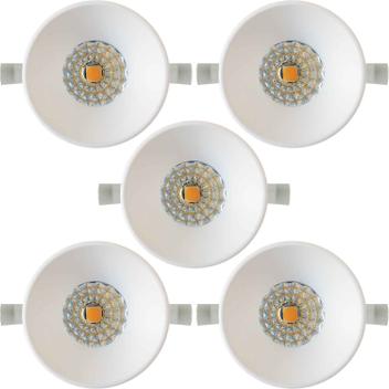 Kit 5 mini spot led redondo embutir recuado 3w branco quente 3000k ...