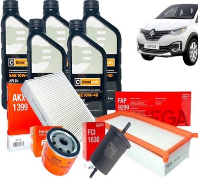 Kit 5 leo 10w40 Filtros Renault Captur 2 0 16v 2017 2018 2019 2020 Kit 5 leo 10w40 Filtros Renault Captur 2 0 16v 2017 2018 2019 2020