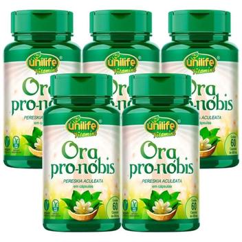 Kit 5 Ora Pro Nóbis 60 Cápsulas Pereskia Aculeata - Unilife ...