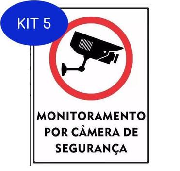 Kit 5 Placa Monitoramento Por Câmera De Segurança 20x30 - Plinplin ...