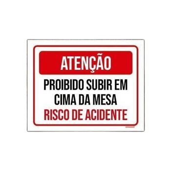 Kit 5 Placaatenção Proibido Subir Em Cima Da Mesa - Sinalizo - Placa de ...