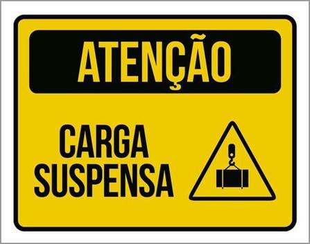 Kit 5 Placas Sinalização - Atenção Carga Suspensa Ícone - Sinalizo ...
