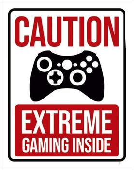 Kit 5 Placas Sinalização Caution Extreme Gaming Inside Xb - Sinalizo ...