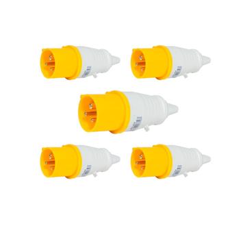 KIT 5 Plug Industrial 2p+t 16a Amarelo 4h 110/130v OMG 3074 - OMEGA ...