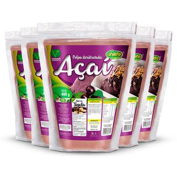 Kit 5 Polpa de Açaí desidratada em pó 400g Unilife - Açaí em Pó ...