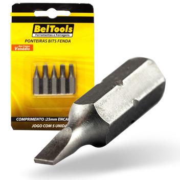 Kit 5 Ponta Bit Fenda CV 25mm x 1/4 x 3,5mm Beltools - Chave Manual - Magazine Luiza