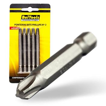 Kit 5 Ponta Bit Phillips CV 75mm x 1/4 x N3 Beltools - Abrasivos - Magazine Luiza