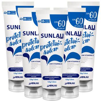 Kit 5 Protetor e Bloqueador Solar Sunlau 60 FPS UVA/UVB - Protetor ...