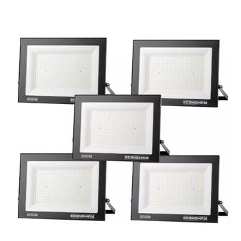 Kit 5 Refletor Projetor Led 30cm Economax Branco Frio 200w - Refletor ...