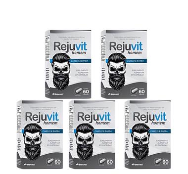 Kit 5 Rejuvit Homem Cabelo E Barba 60 Cápsulas - Herbamed ...