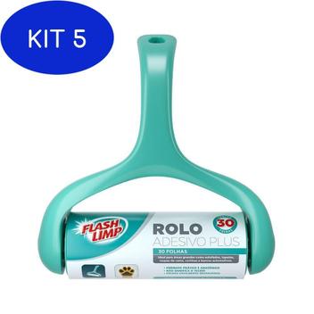 Kit 5 Rolo Adesivo Plus 30 Folhas Cst0061 Verde - Flash Limp - Rolo ...