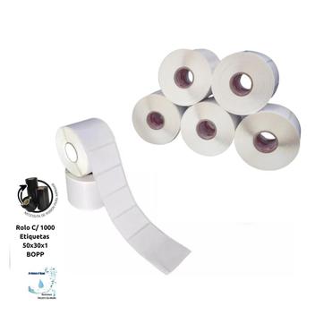 Kit 5 Rolo Etiqueta Bopp 50X30Mm 1 Coluna - Thermo Label - Etiquetas e ...