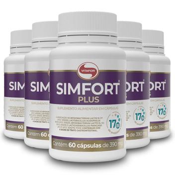 Kit 5 Simfort Plus Vitafor 60 Cápsulas - Lactobacilos - Magazine Luiza