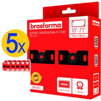 Kit 5 Suportes para TV Universal até 40kg - BRU951 - Brasforma ...