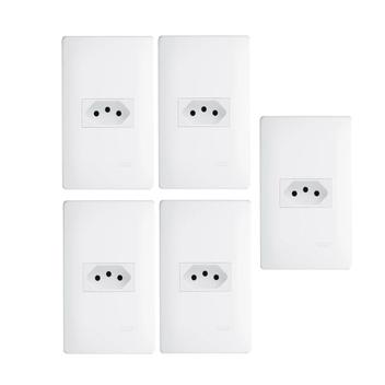 Kit 5 Tomada Simples 10A Habitat Branca Fame 3770 - Tomadas - Magazine ...
