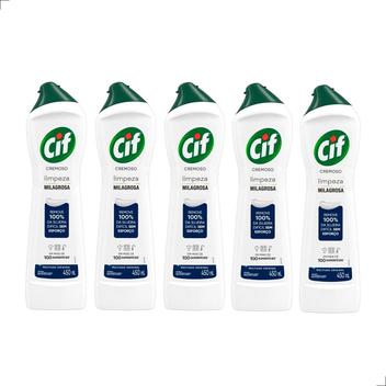 Kit 5 Und Limpador Cif Cremoso Limpeza Profunda Original 450ml ...