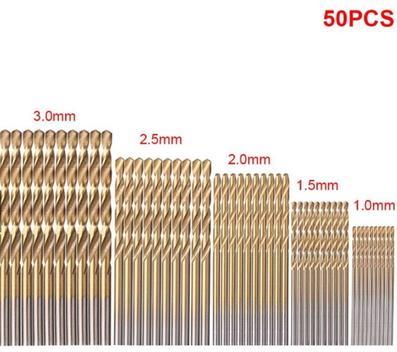 Kit 50 Brocas Aço Rapido 1mm A 3mm Madeira Plastico Aluminio Gesso ...
